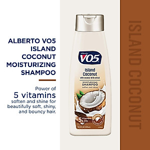 VO5 Moisturizing Shampoo - 12.5 Fl Oz - Island Coconut Leaves Hair Looking Vibrant and Beautiful, White