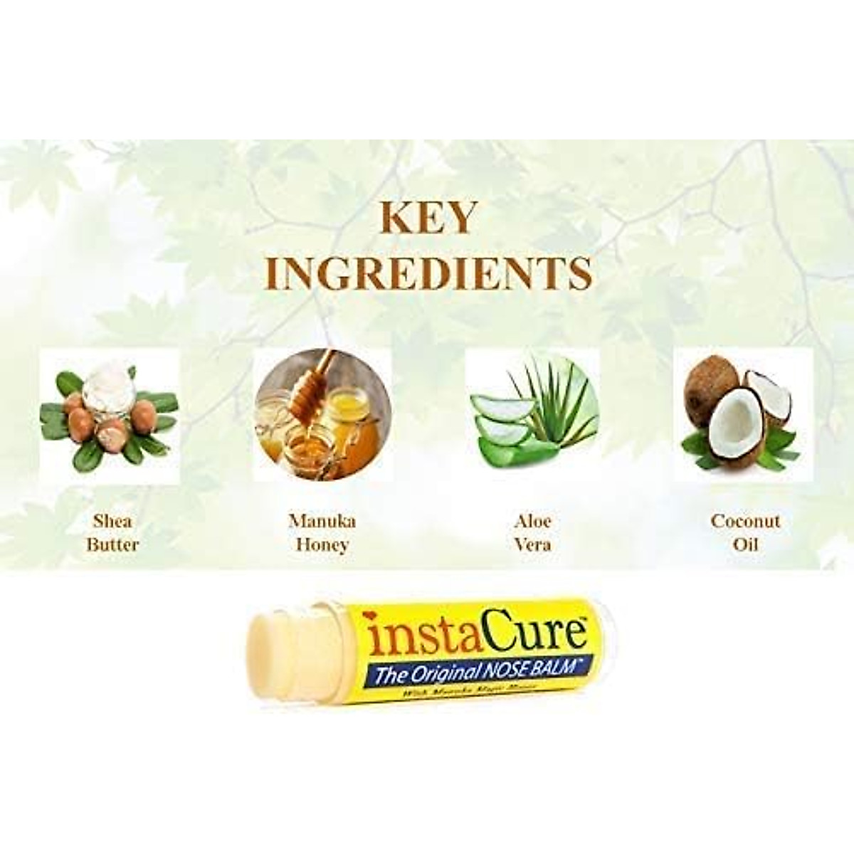 INSTACURE Original Nose Balm. Fast Relief for Cracked Dry & Sore Noses with Raw Manuka Honey Vitamin E Shea Butter Aloe Vera Oil. Heals Dog’s Dry Cracked Nose (1 Pack)