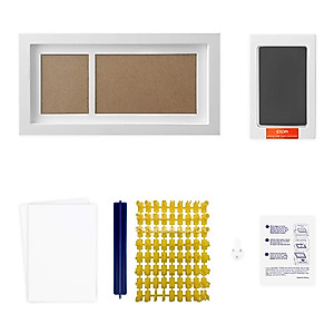 Newborn Baby Handprint and Footprint Photo Frame (Date & Name Stamp) Baby Ink Hand and Footprint Kit (White)