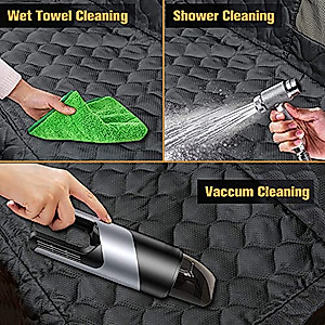 PETICON Dog Car Seat Covers for Back Seat, Waterproof Scratchproof Pet Bench Seat Covers for Cars, Trucks, SUVs, Nonslip Durable Back Seat Cover for Dogs, Washable Backseat Protection, Black