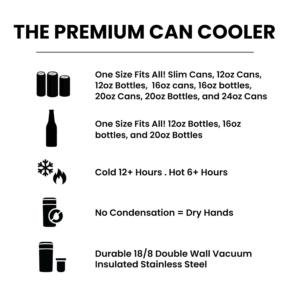 Universal Buddy XL Can Cooler by Frost Buddy - Fits 12-ounce, 16-ounce, 20-ounce, and 24-ounce Cans and Bottles - Keep Your Drinks Refreshingly Chilled for over 12 hours Gunmetal Glory