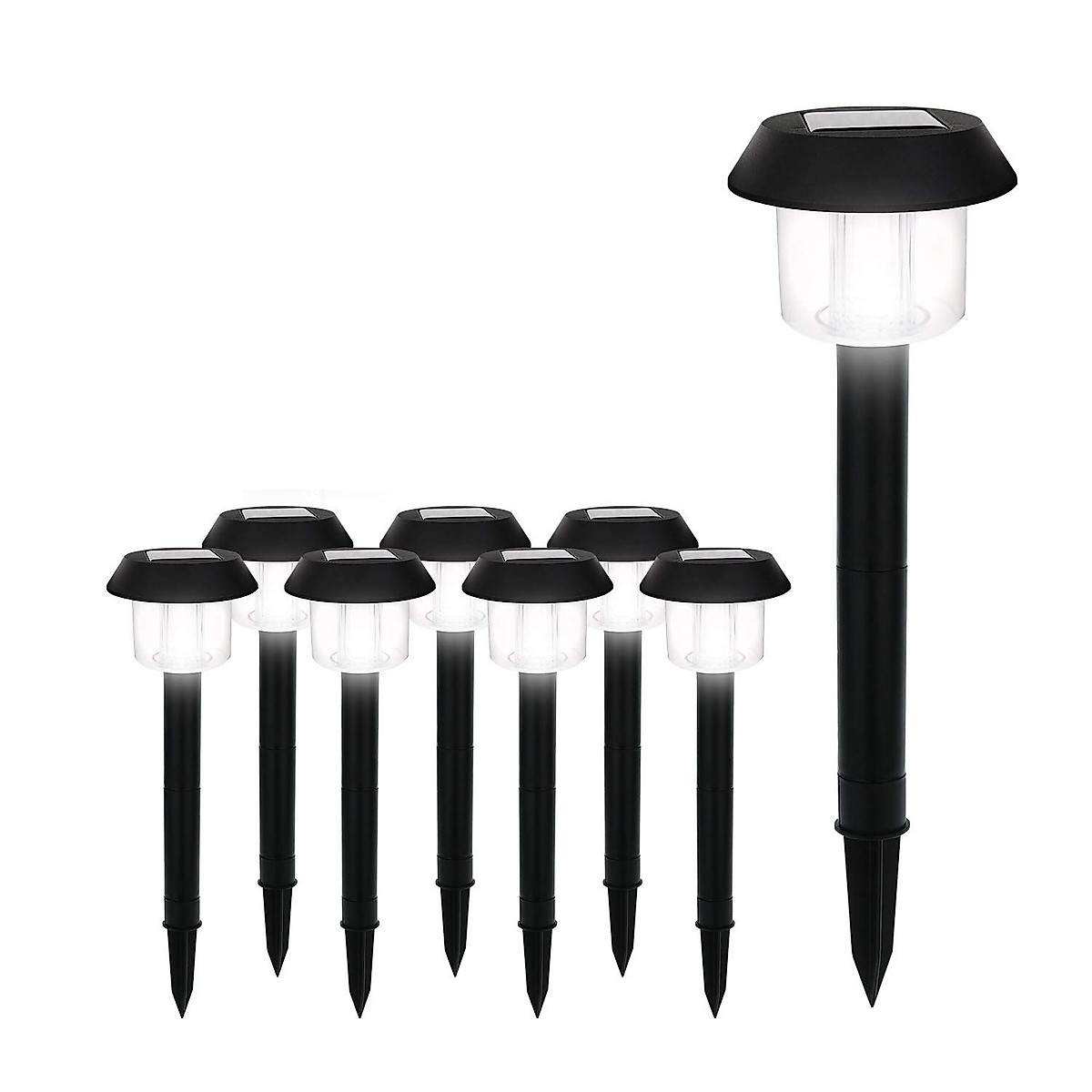 Solar Garden Lights Outdoor, Led Stake Lighting Solar Powered Pathway, Walkway, Patio and Landscape 15 Lumens Bright, Waterproof, Durable 8-Pack