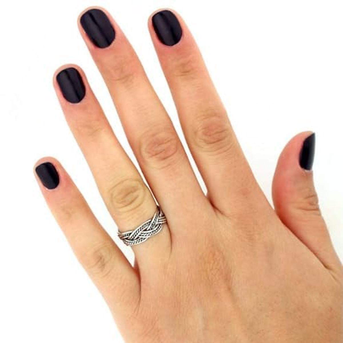 Silversmith925 Sterling Silver 925 Celtic Knot Ring, Band, Modern, Unisex, Size 9, Oxidized Finish