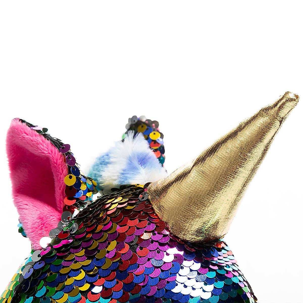 HollyHOME Sequins Unicorn Stuffed Animal Toy Reversible Rainbow Sequins Unicorn Gift for Kids 12 Inches