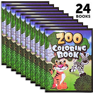 Zoo Animal Coloring Books - Bulk Pack of 24, 9"x11" Animal Party Favor Books for Kids with Jungle Safari Animals and Activity Sheets for Goodie Bags, Classrooms and Themed Birthday Supplies