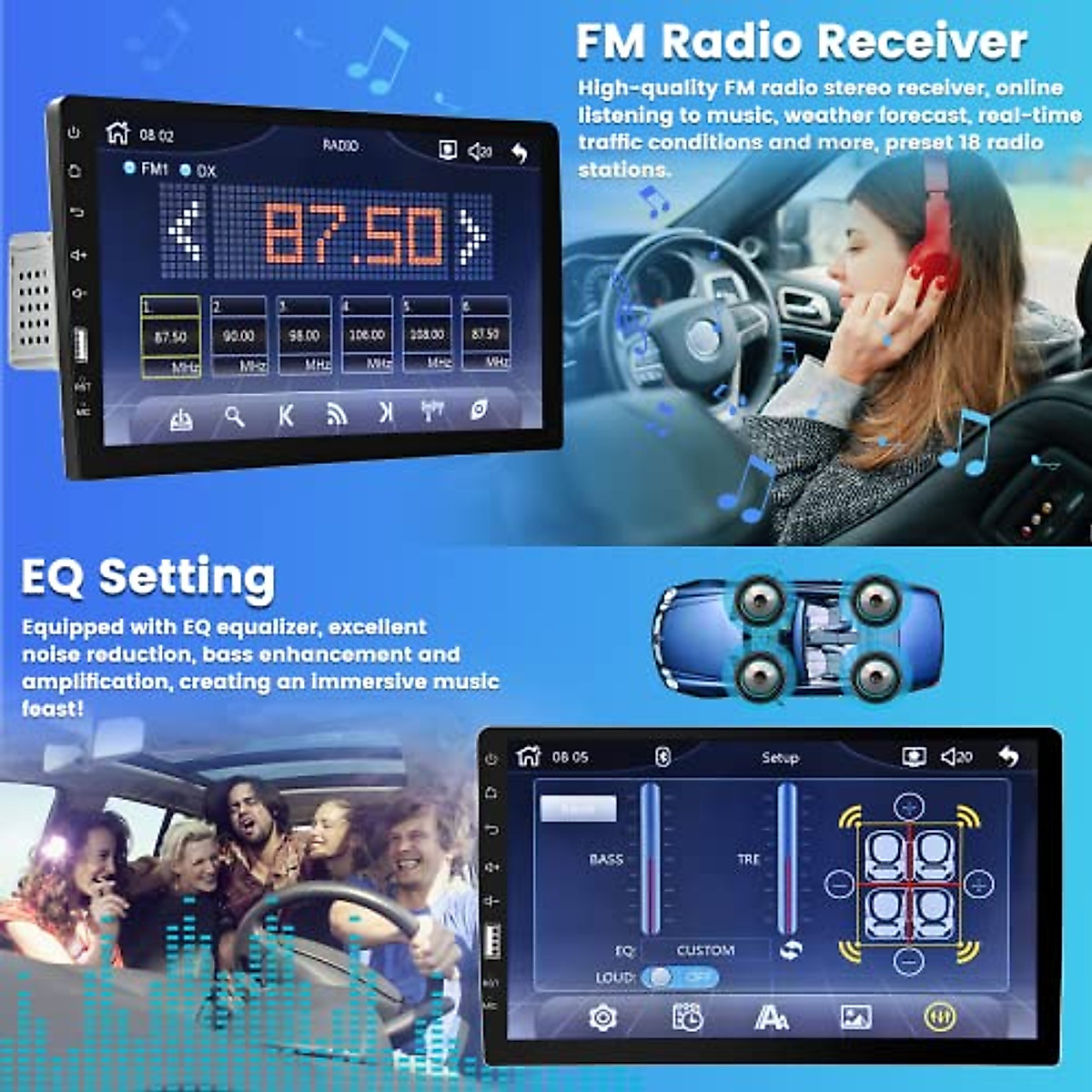 Car Radio Single Din Car Stereo with Apple Carplay Android Auto,FM/AM Radio Hikity 9 Inch Touch Screen Bluetooth Car Audio Receivers Support Phone Mirror Link USB Steering Wheel Control + Backup Cam