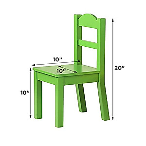 Humble Crew, Grey/Blue/Green/Yellow Kids Wood Table and 4 Chairs Set