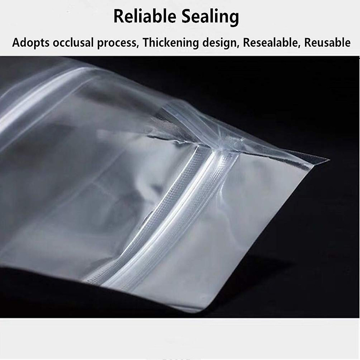 100PCS Resealable Smell Proof Bags with Clear Front Window, Zip Lock Stand Up Aluminum Foil Bags Mylar Food Storage Bags Pouch for Dry Food, Snack, Jewelry, Electronics（8x12+4inch）