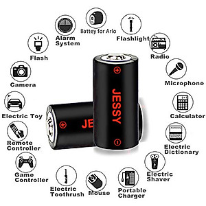 JESSY 12 Pack CR123A Lithium Batteries, 3.7V 750mAh Rechargeable Batteries for Arlo Wireless Cameras VMC3030 VMK3200 VMS3330 3430 3530 and Flashlight Polaroid Microphone