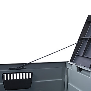 75 Gallon Deck Box, Outdoor Resin Deck Box with Wheels, All Weather UV Pool Deck Box Storage Shed Bin for Backyard Patio Pool, Organization and Storage for Outdoor Tools (Gray, 75 Gallon)