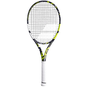 Babolat Pure Aero Team Tennis Racquet - Strung with 16g White Syn Gut at Mid-Range Tension (4 1/8" Grip)