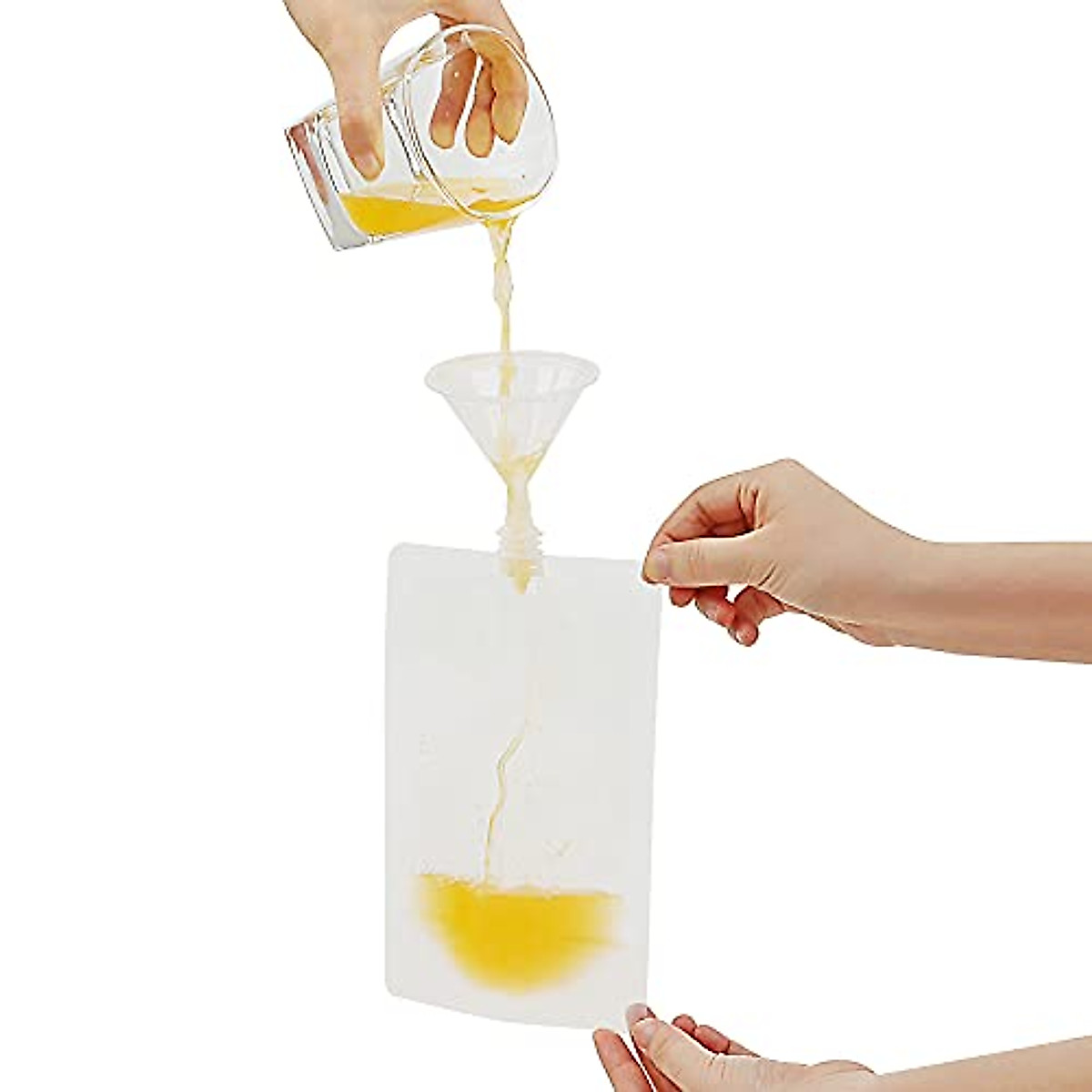 Muka 50 PCS 12 OZ Reusable Spouted Drink Bags, Spout Drink Pouches w/Funnel, 0.34" Spout