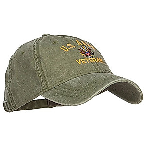 Otto:e4Hats US Army Veteran Military Embroidered Washed Cap - Olive OSFM