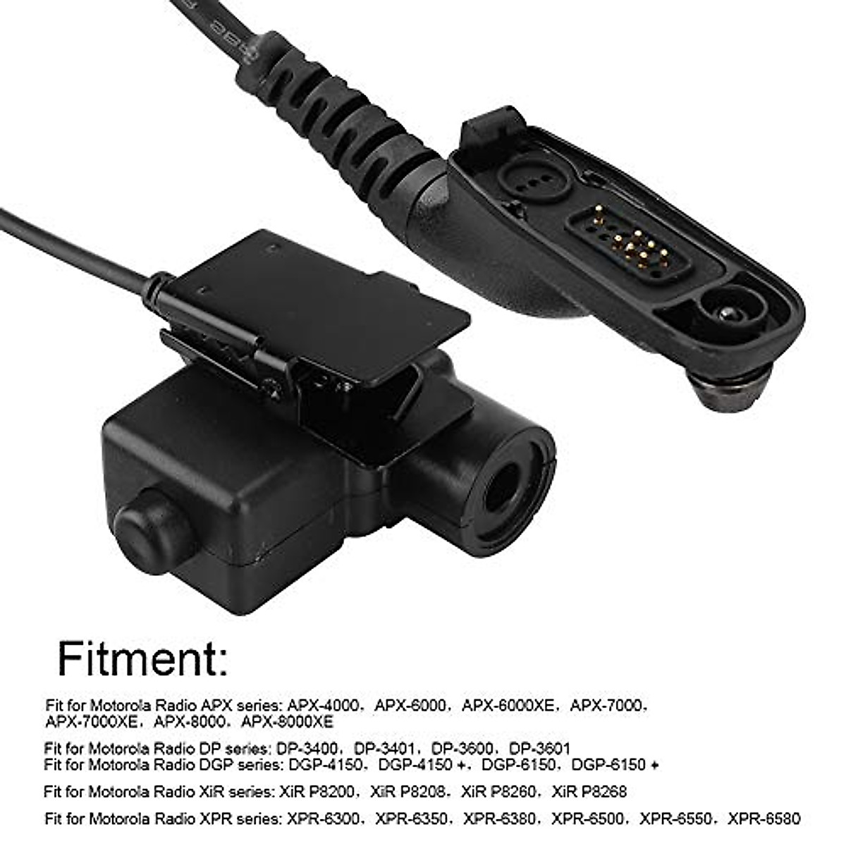 U94 Headset PTT Tactical Headphones U94 Cable APX, Z-TAC Tactical Headphone Military Radio Headset with Mic, Metal Clip Headset Adapter Outdoor Headphones for Motorola APX/DP/DGP/XiR/XPR Series