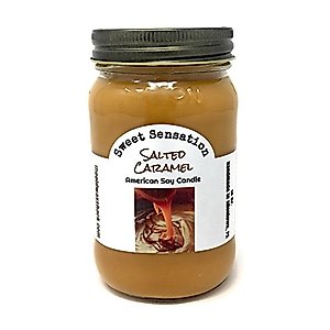 Salted Caramel Soy Candle, 16 Oz. Mason Jar