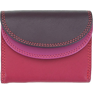 VISCONTI Rainbow Collection Small Leather Purse RFID and Tap and Go RB126 (Plum Multi)