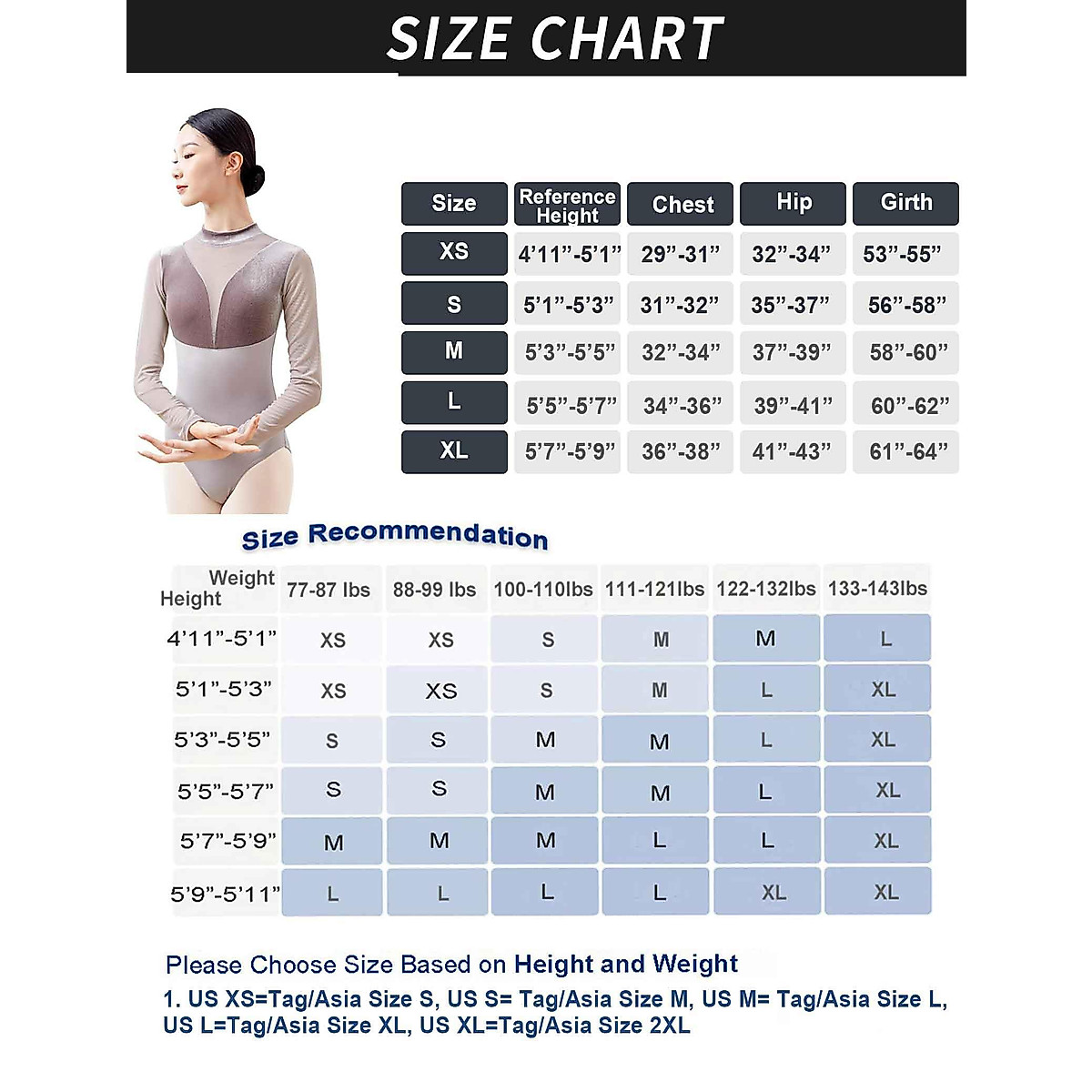 Daydance Black Dance Leoards for Women Ballet, Gymnastics, Aerial Yoga, Swim