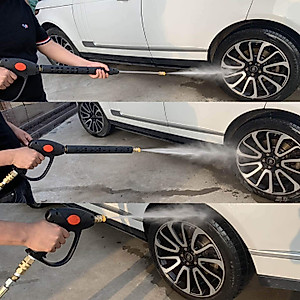 M MINGLE Pressure Washer Extension Wand, Pressure Washer Gun with Extension Wand, 5 Nozzle Tips