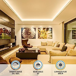 TORCHSTAR 2 Inch LED Recessed Lighting with Junction Box, 600lm CRI90+ Dimmable Anti-Glare LED Downlight, IC Rated, ETL, Energy Star, JA8 & T24 Listed, Baffle Trim, 3000K Warm White, Pack of 6