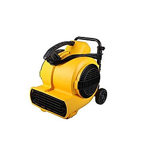 DEWALT 3/4 HP Air Mover, 3 Speed MAX 1800 CFM Floor Fan, Portable Utility Blower Fan, DXAM-2818 Yellow