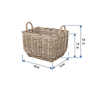 Kouboo Kobo Wicker Basket, Gray-Brown