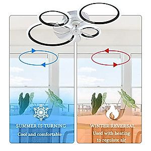 ZEELYDE Chandelier,Design Ceiling Fans with Lights and Remote, Dimmable Quiet Modern Ceiling Fan with Led Lamp, DC Reversible 6 Speed Ceiling Fan with Lighting for Bedroom Living Room -White