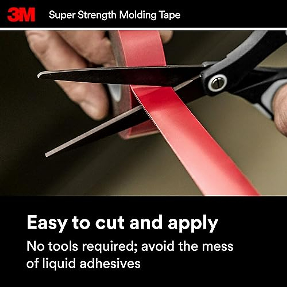 3M Super-Strength Molding Tape, 1/2 in x 15 ft, High Strength Double-Sided Adhesive, Permanently Attaches Side Moldings, Trim and Emblems to Interior and Exterior of Vehicles (03614)
