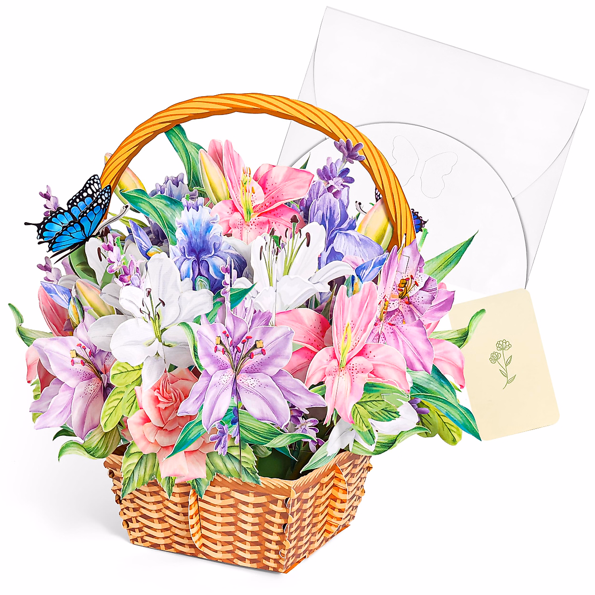 3D Pop Up lilly Flower Bouquet Card - Unique life size Floral Greeting Card for Birthday, Mother’s Day, Valentines Day, Appreciation card, Get Well soon