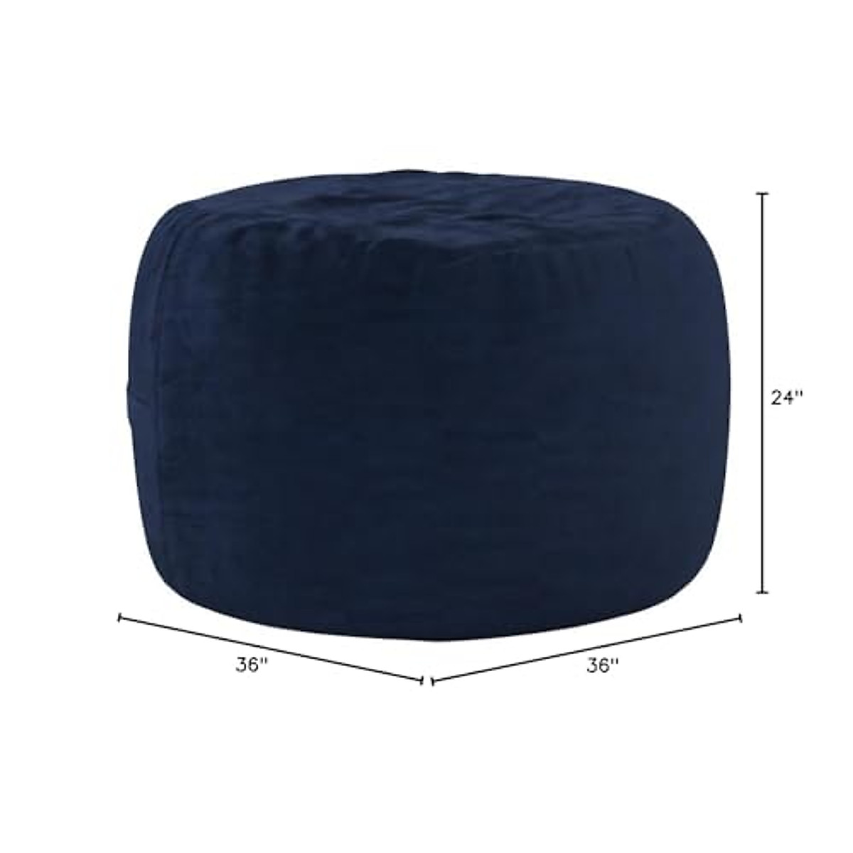 Chill Sack Memory Foam Bean Bag Chair, 3-Feet, Navy Micro Suede