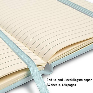 Simply Genius A6 Pocket Size Mini Notebooks with Hardcover - Ruled Small Pocket Journal Set for School, Home & Office - 124 pages (3.7" x 5.7") with Inner Pocket (Light Blue, 12 Pack)