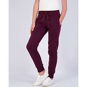 Real Essentials Girl's Fleece Joggers | Soft Athletic Sweatpants for Kids & Teens | Casual Track & Sports Pants - Set 8, Large (Pack of 3)