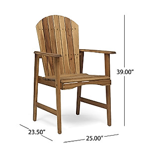 GDFStudio Outdoor Weather Resistant Acacia Wood Adirondack Dining Chairs (Set of 2), Natural Finish