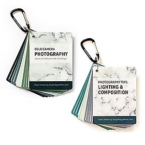 Photography Cheat Sheet Cards (Set of 2 Decks) - DSLR Camera Photography and Composition/Lighting Sets - Plastic Reference Cards | Snap Happy Mom (Classic)