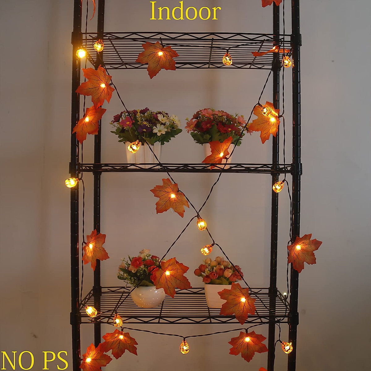 Xingpold Fall Decor Solar Pumpkin Maple Leaf String Lights Outdoor, 50LED 30ft Fall Garland with Lights Waterproof Pumpkin Lights for Thanksgiving Halloween Autumn Door Porch Home Garden Decorations