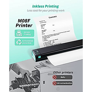 Itari Portable Printer Wireless for Travel - M08F-Letter Bluetooth Mobile Printer Support 8.5" X 11" US Letter, Inkless Thermal Compact Printer, Compatible with Android and iOS Phone & Laptop