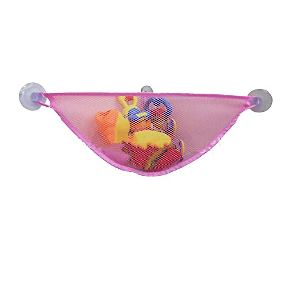 DYT Pink Bath Toy Organizer with 3 Strong Suction Cups Mounted Bath/Shower Caddy Storage Solution Bath Toy Storage Net & Bathroom Corner Shower Caddy Bag Bathroom Storage Bag