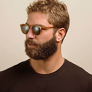 RAEN Ð Remmy Ð Unisex Retro Round Sunglasses UV Protection - Honey/Bottle Green (Size 52 MM)