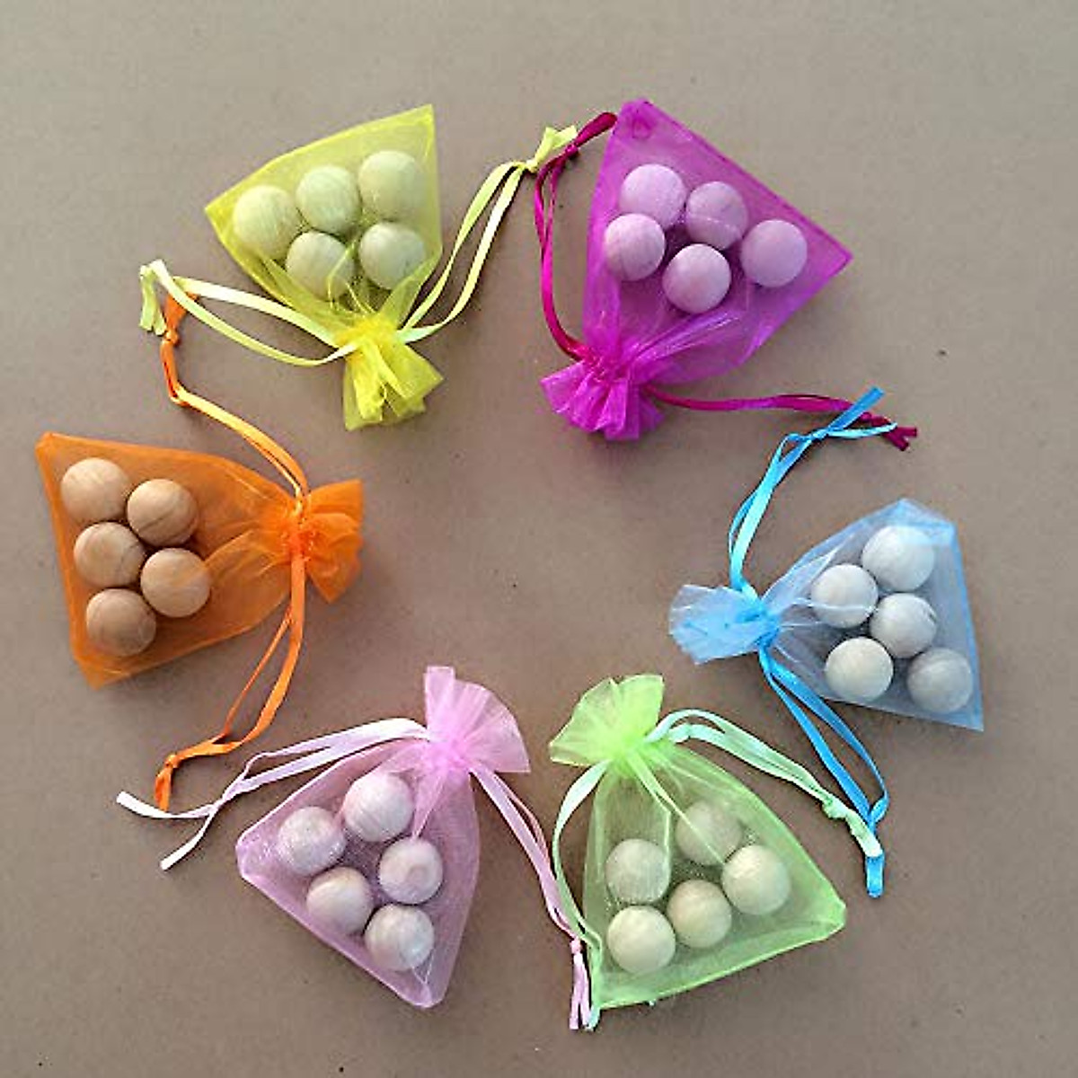 TooGet Natural Camphor Ball Fresh Cinnamomum Camphora Root for Clothes Storage, Closets & Drawers - 30 Balls & 6 Bags