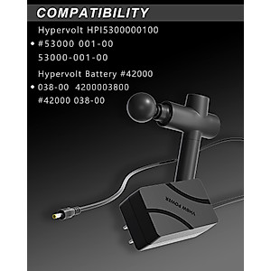 VHBW 24V Charger Replacement for Hypervolt Massage Gun, Replacement for Hypervolt Charger Compatible with Hypervolt Hyperice HPI5300000100 53000 001-00 42000 038-00 Battery Charging Cord 【UL Listed】