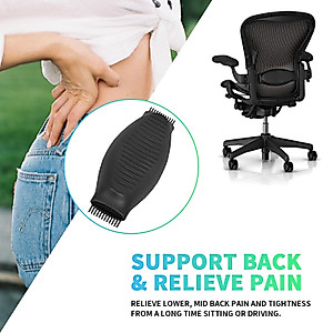 ECOTRIC Lumbar Support Pad Compatible with Herman Miller Classic Aeron Chair Size B, Home Office Seating Support Pad - Graphite/Black