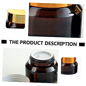 Lurrose 6pcs Travel Mini Jars Samples Face Brown Ml Facial Glass Leak-proof Up Balms Lids Refillable Jar for Cream Containers Clear Creams Makeup Round Eye Small Jewelry Lip Size