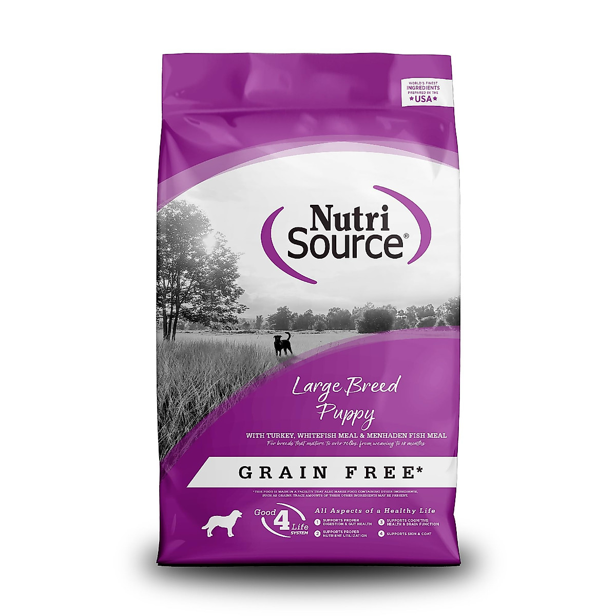 NutriSource Grain Free Puppy Food for Large Breeds, Turkey, Whitefish and Menhaden Fish Meal, 12LB