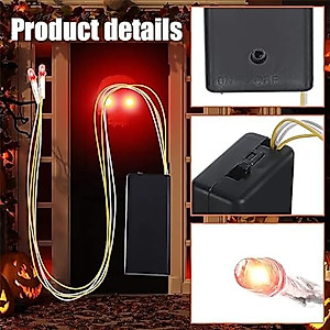 Halloween Party LED Red Glowing Laser Eyes, Pack of 4 for Mask Light Eyes with Battery Box, Batteries Not Included (Red)