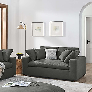 Modway EEI-4859-GRY Commix Down Filled Overstuffed Loveseat, Gray