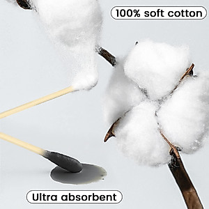PINGMIC 400PC (800 Tips) Long Cotton Swab, 6 Inch Cotton Swab Without Barbs - Cotton Swabs with Wooden Sticks, Long Cotton Swabs for Gun Cleaning Machinery Pets Makeup. Bamboo Stick with Storage Box
