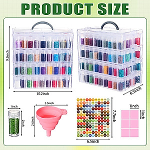 Willinglong Diamond Painting Storage Containers with 208 Grids Bead Organizer with Diamond Painting Accessories for Diamond Art Storage DIY Diamond Art Craft Jewelry Bead Storage