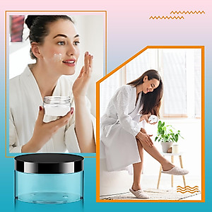 Dandat 24 Pcs Plastic Jars with Lid and Label PET Cosmetic Containers Leak Proof Empty Cosmetic Jars Refillable Storage Travel Containers for Lotion Cream Gel Powder(8 oz,Clear)