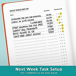 Wilkii Life Planner ADHD Planner For Adults - 90 Day, A5, Undated Weekly & Daily Planner to Increase Productivity & Achieve Goals, ADHD Organization with Mindful Exercises, Soft Touch Cloth Cover, (Red)