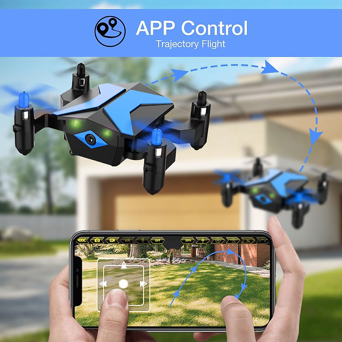 ATTOP Mini Drone for Kids with FPV Camera, Toys Gifts for Boys Girls with Voice Control, 3D Flips, Altitude Hold, Headless Mode, One Key Start, Trajectory Flight, RC Quadcopter Foldable Kids Drone