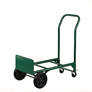 Harper Trucks JDTS2223 500 lb Capacity Super-Steel Convertible Hand Truck, Dual Purpose 2 Wheel Dolly and 4 Wheel Cart with 8" Wheels